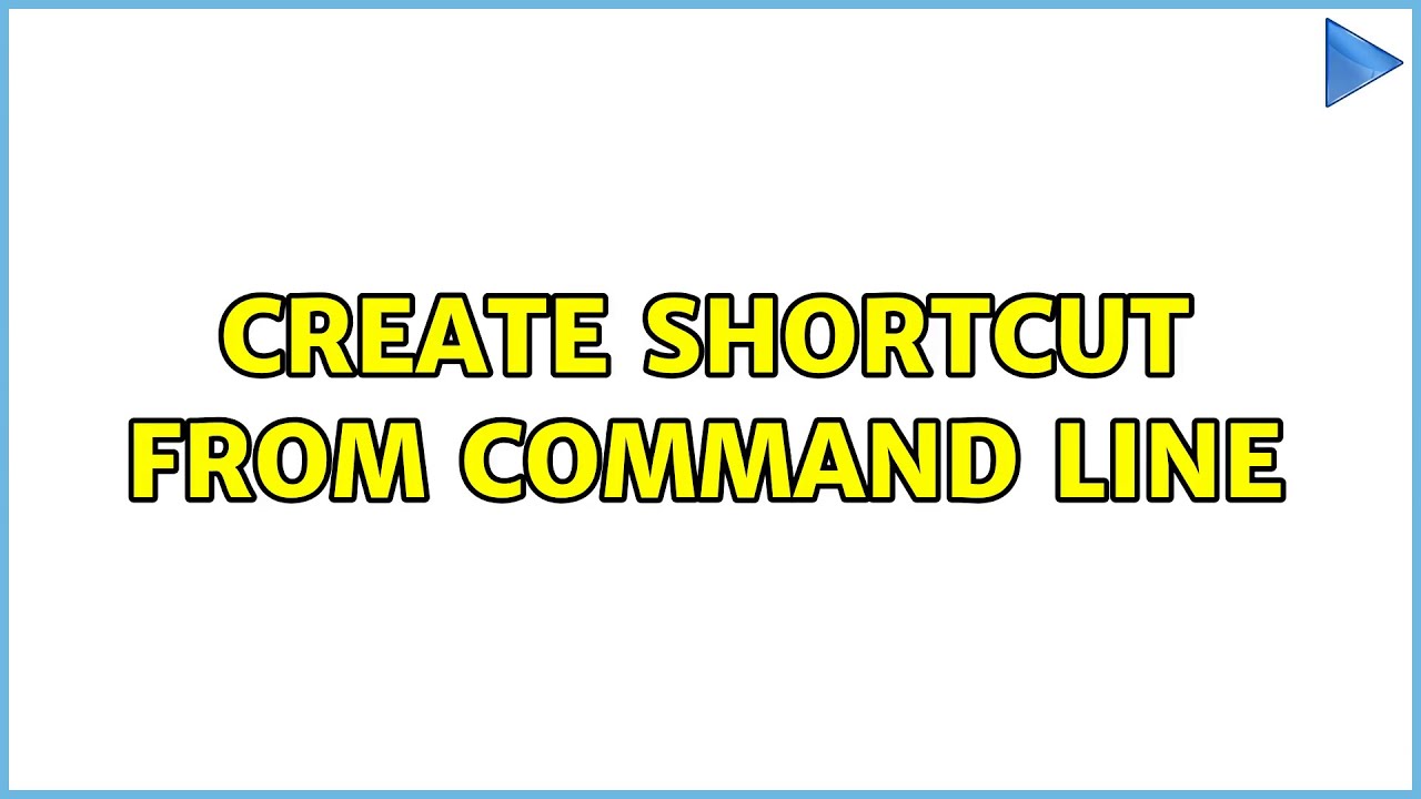 Create Shortcut From Command Line 2 Solutions YouTube Create Shortcut From Command Line 2 Solutions YouTube