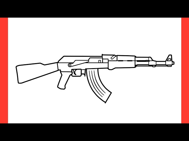 Ak 47 Drawing AK 47 Gun Pop Art Drawin Poster Canvas Print / Canvas
