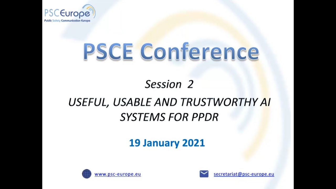 PSCE Online Conference January 2021 - Artificial Intelligence for ...