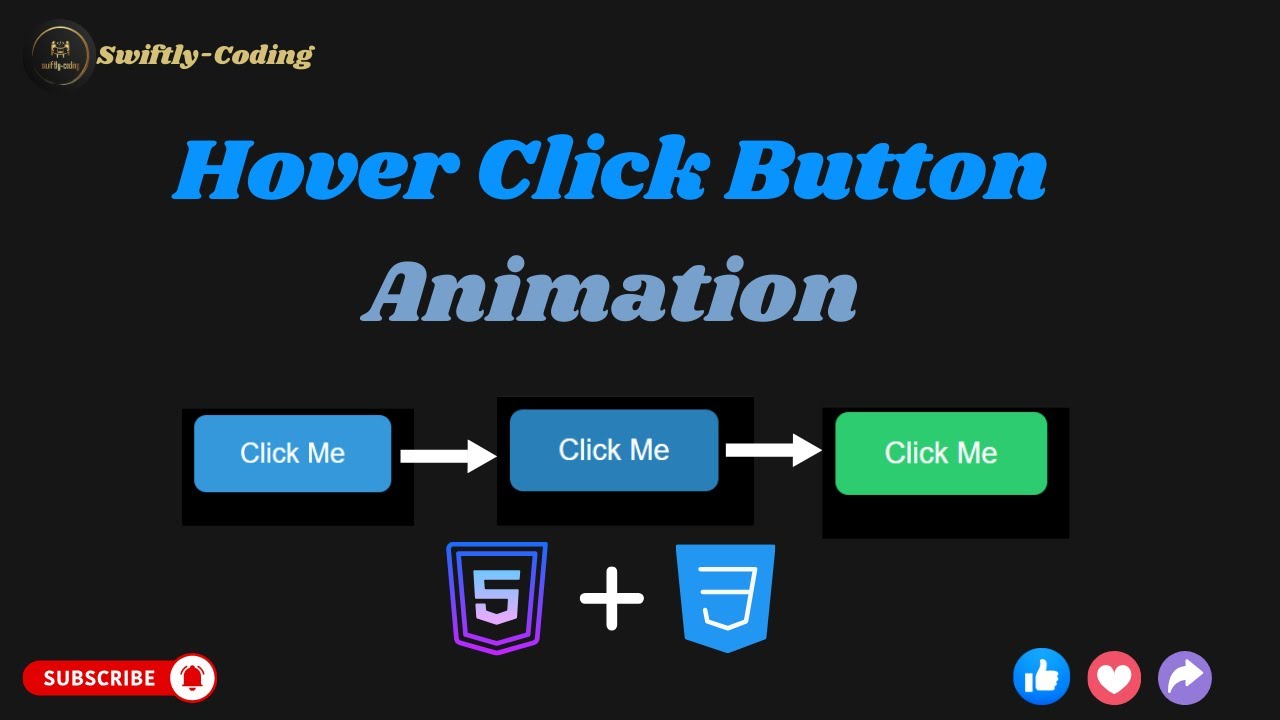 Hover Click Button Animation with HTML , CSS & Javascript (2025) #coding #youtube # ...