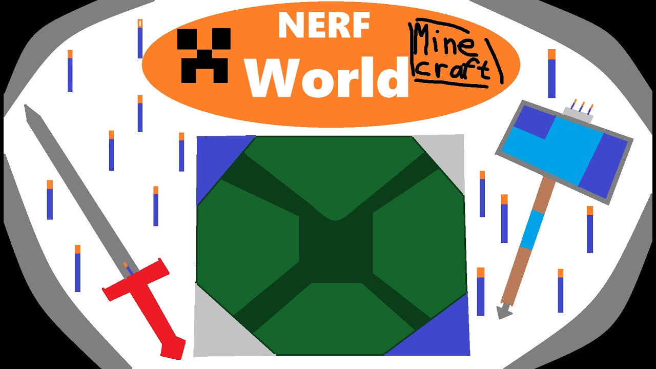 Nerf World Minecraft Part 1 | I play hard mode - YouTube