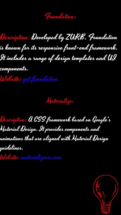 5 Best Framework Of Css Frontendwebdeveloper Coding Css Youtube 7207