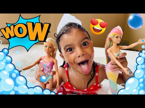 TOMEI UM BANHO DE BANHEIRA COM ESPUMA 🌈😍💦