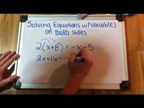 Solving Equations with Variables on Both Sides - YouTube