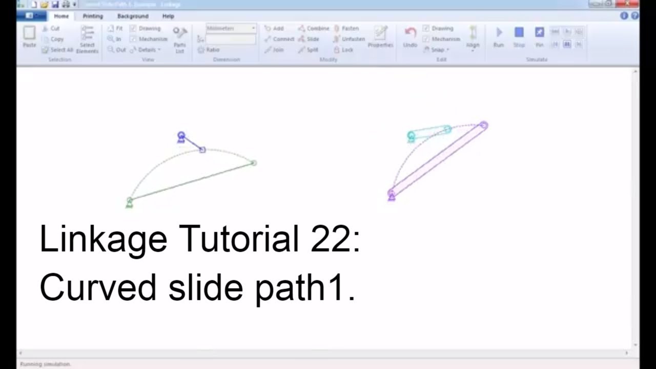 Linkage Tutorial 22|curved slide path1 | mô phỏng cơ chế máy | vui ven ...