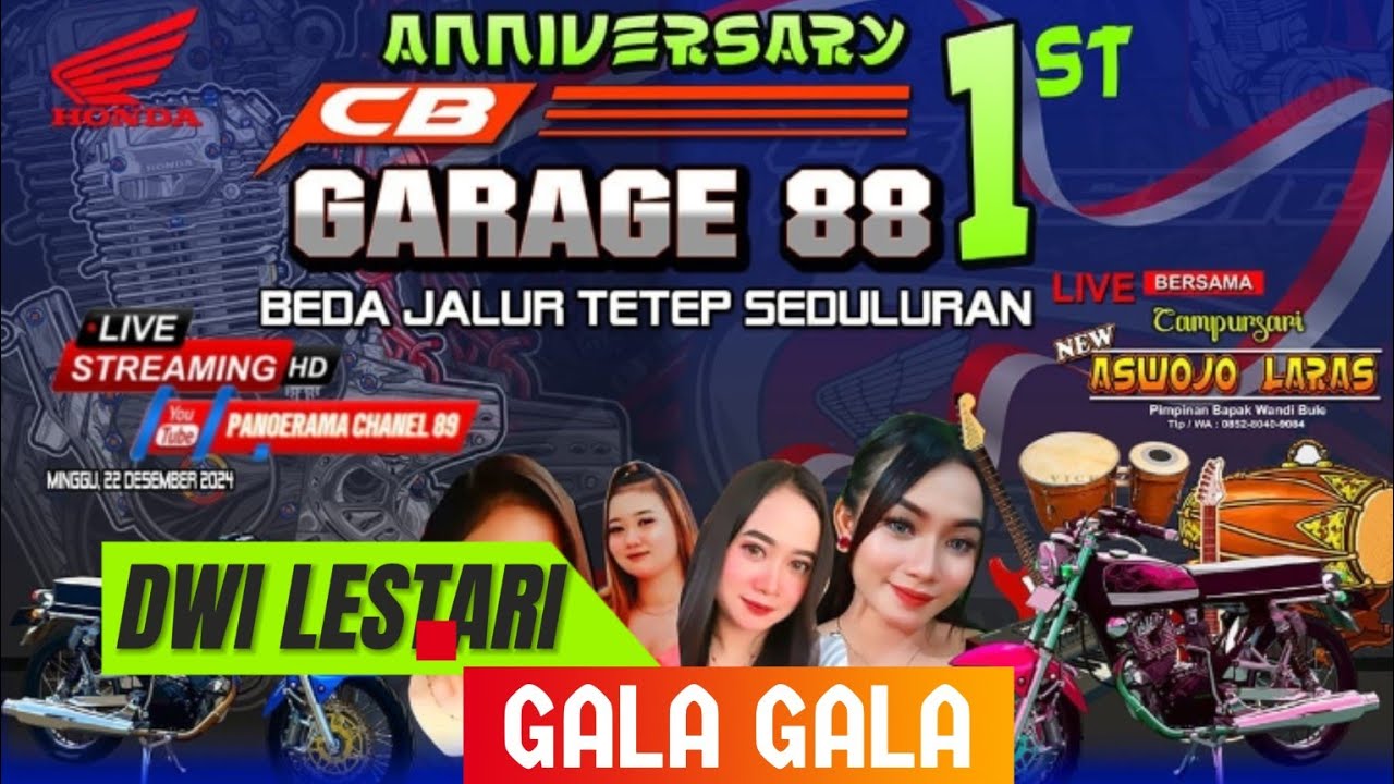 GALA GALA (OFFICIAL LIVE MUSIC) ; DWI LESTARI.ANNIVERSARY 1st CB GARAGE. - YouTube