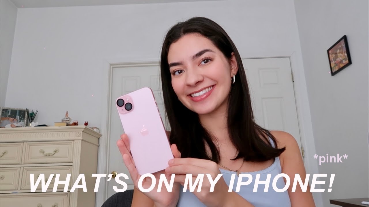WHAT'S ON MY IPHONE 15+! *pink edition* - YouTube