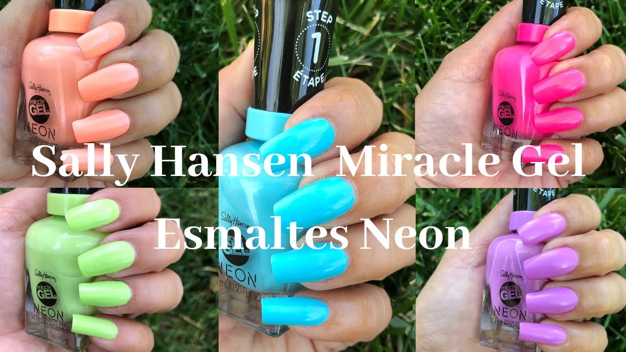 Sally Hansen Neón Shades 2019 | Sally Hansen Miracle Gel Esmaltes Neon ...