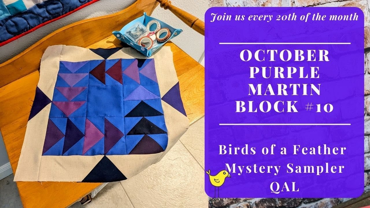 October Purple Martin Flying Geese Block, Birds of a Feather QAL - YouTube