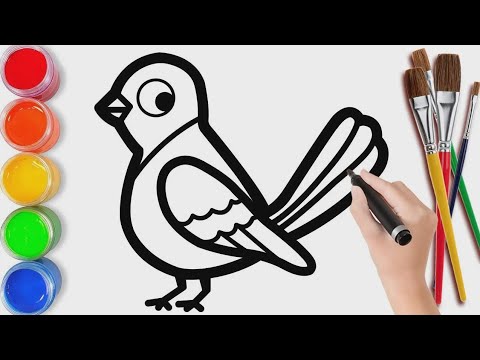 Bolalar uchun Qush rasm chizish/Drawing Bird for children/Рисование ...