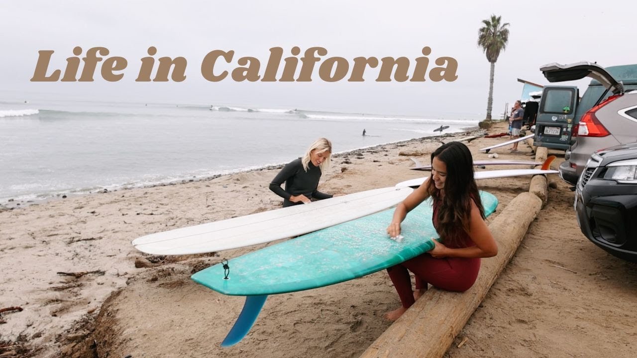 LIFE IN CALIFORNIA | Surfing with Eryn Krouse & getting a new surfboard ...