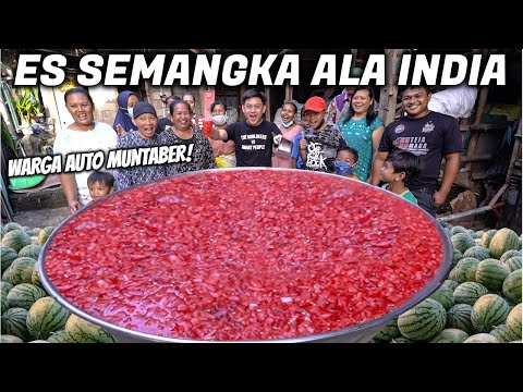 SEKOLAM ES SEMANGKA INDIA! KOBOK TANGAN BUAT MANDI, SEKAMPUNG MENCREET!