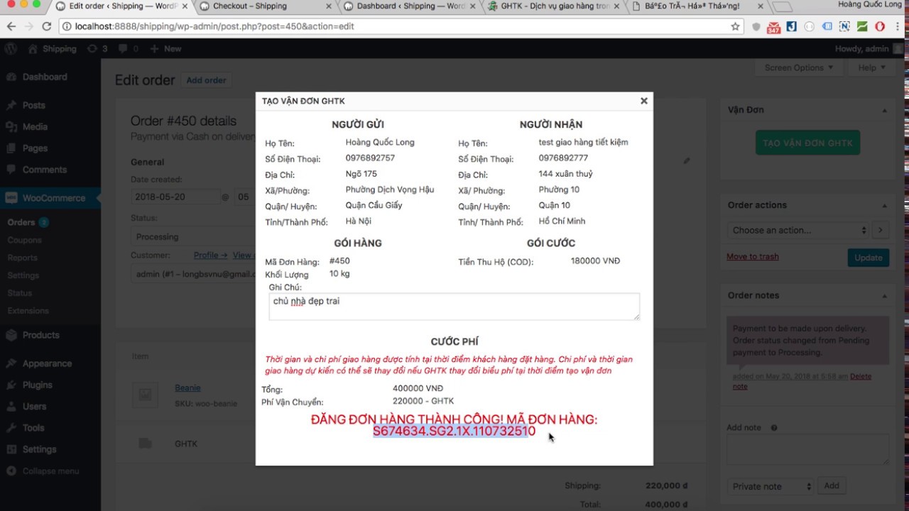 Shipping Vietnam WooCommerce - GHN - GHTK - Giao Hàng Nhanh - Giao Hàng ...