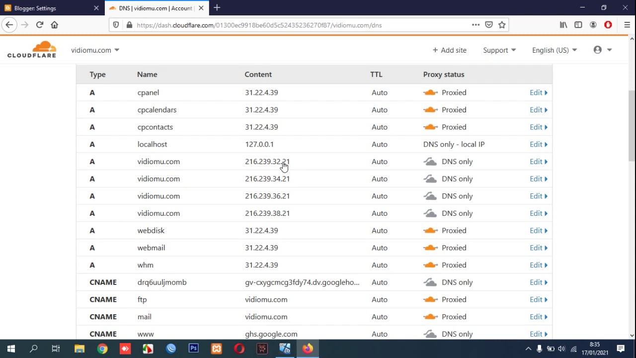 Setting Custom Domain Blogger Com With Cloudflare Youtube