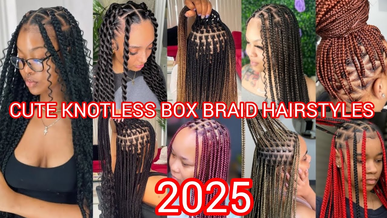 2025 KNOTLESS BOX BRAID HAIRSTYLES /BOHO KNOTLESS HAIRSTYLES/FRENCH ...