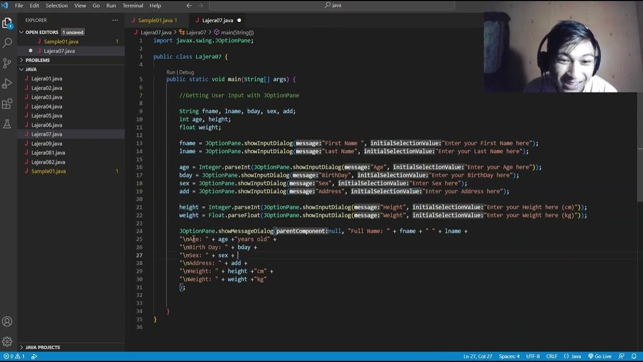 Getting User Input With Joptionpane Youtube