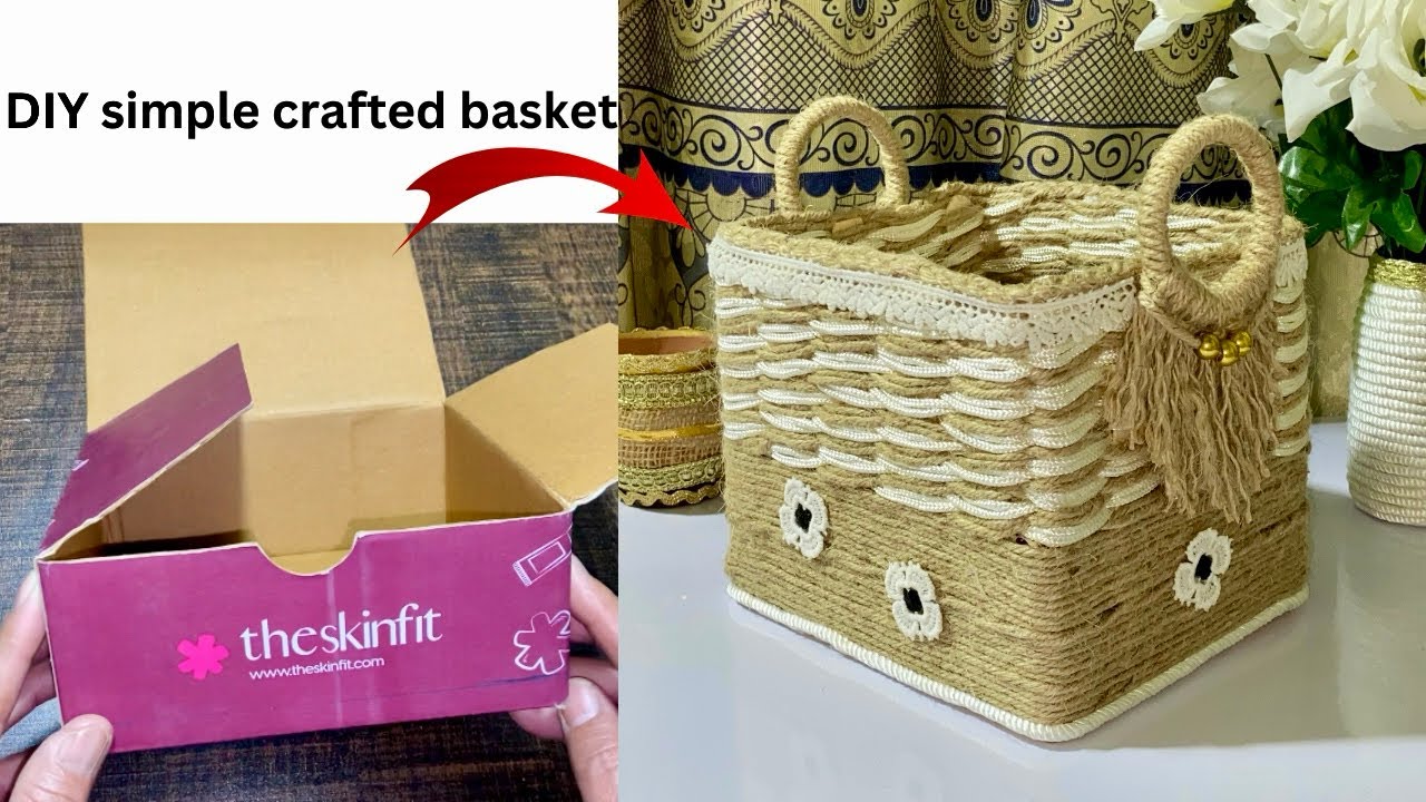 beautiful DIY crafted basket in simple steps/ DIY handmade basket ...