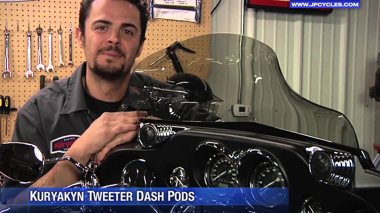 Kuryakyn Chrome Tweeter Dash Pods at J&P Cycles - YouTube