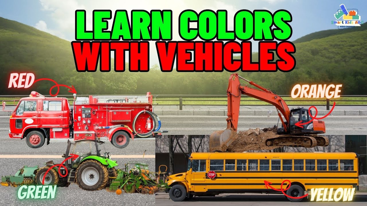 LEARN COLORS WITH VEHICLES FOR KIDS #kidsvideo #vehicles #learncolors # ...