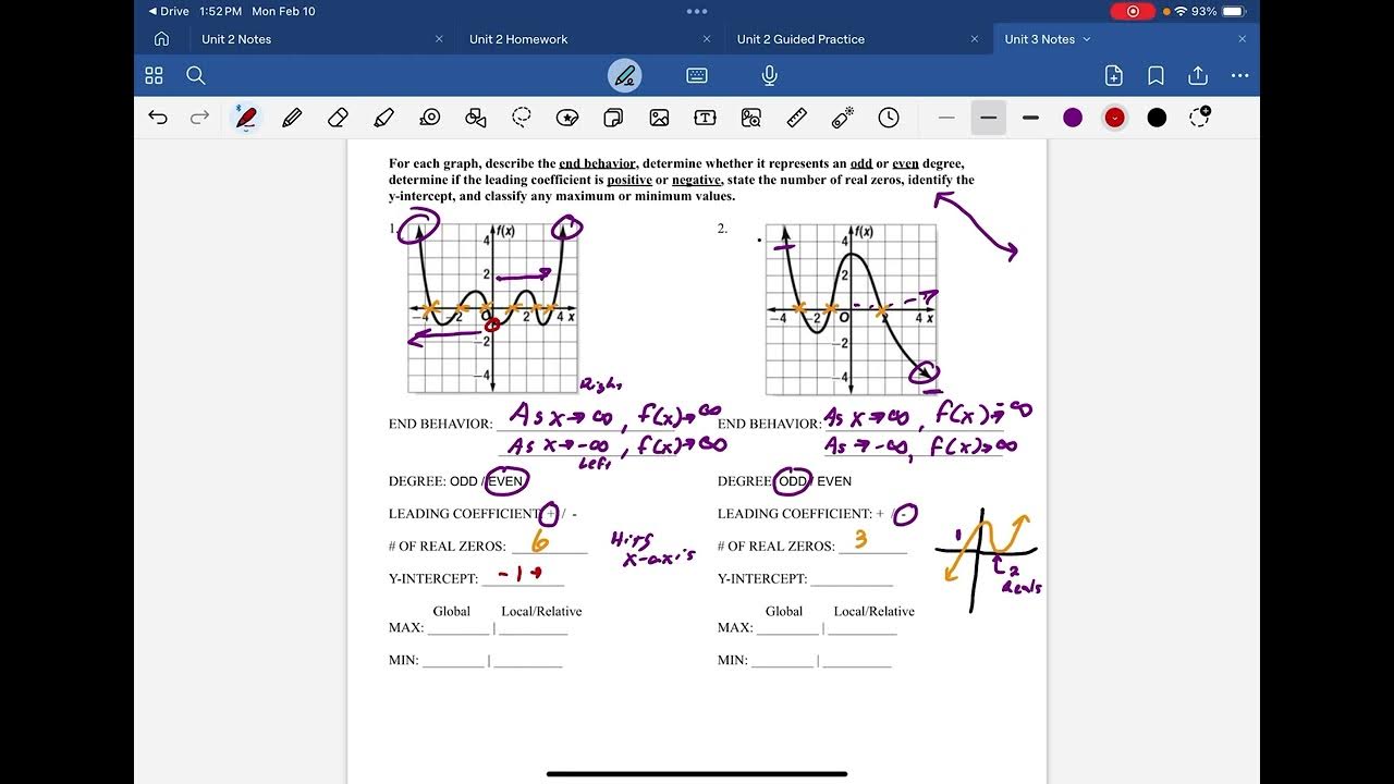 Unit 3 Notes Ex. #1/2 - Characteristics of Polynomials - YouTube