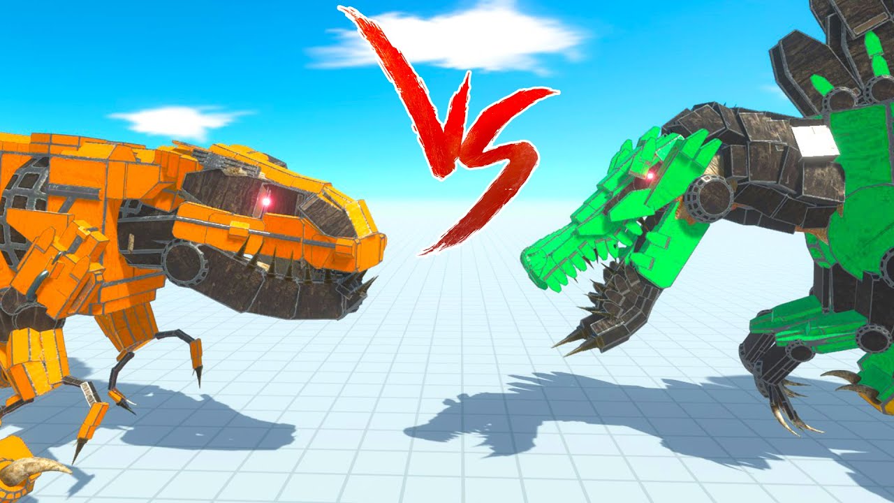 ROBOT T-REX vs ROBOT SPINOSAURUS - Animal Revolt Battle Simulator - YouTube