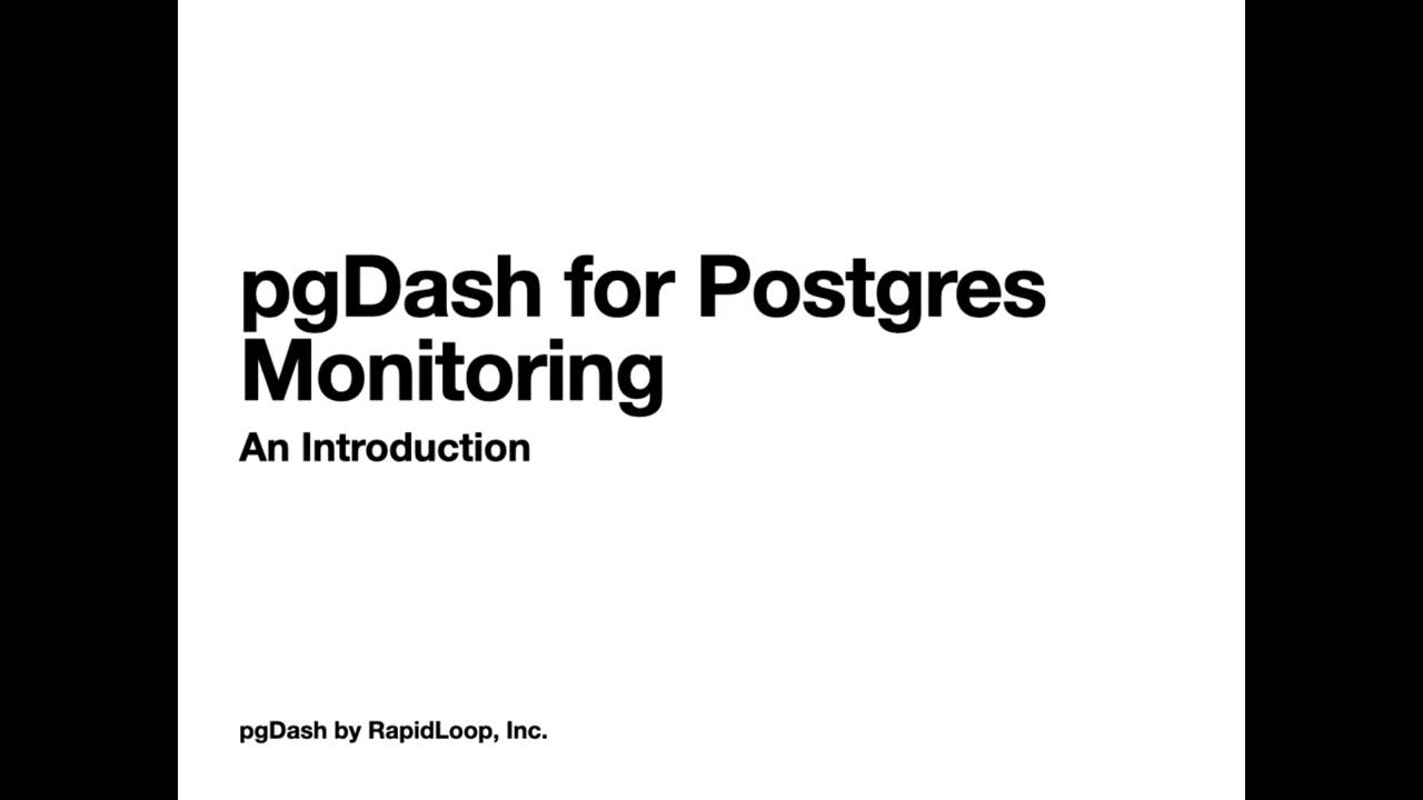 Postgres Monitoring with pgDash - YouTube