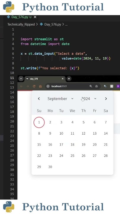 Adding Date Selector To Streamlit Web App Python Tutorial Youtube