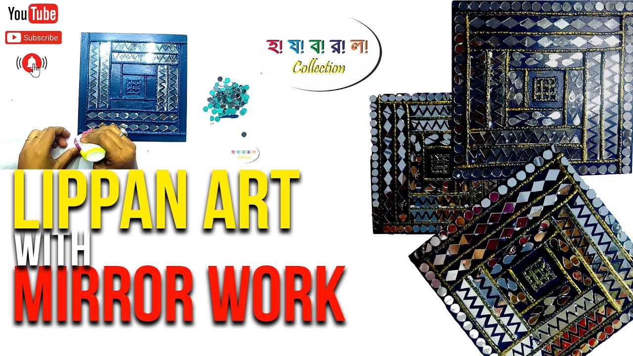 LIPPAN ART WITH MIRROR WORK || HOME DECOR - YouTube
