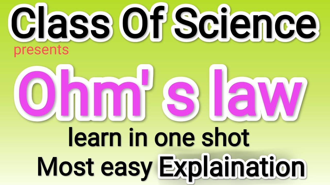 Ohm's law | Physics | Electricity | Ncert | science | Class of science ...