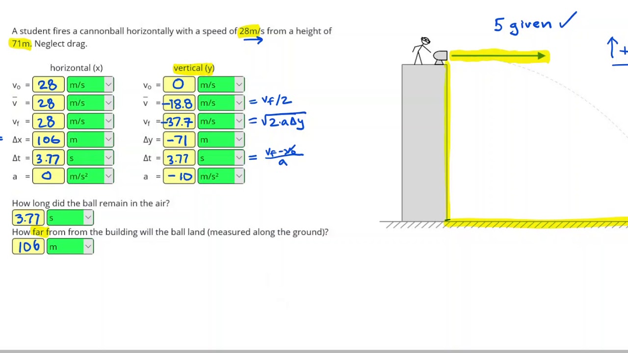 Projectile Motion - Preparation Problems - YouTube