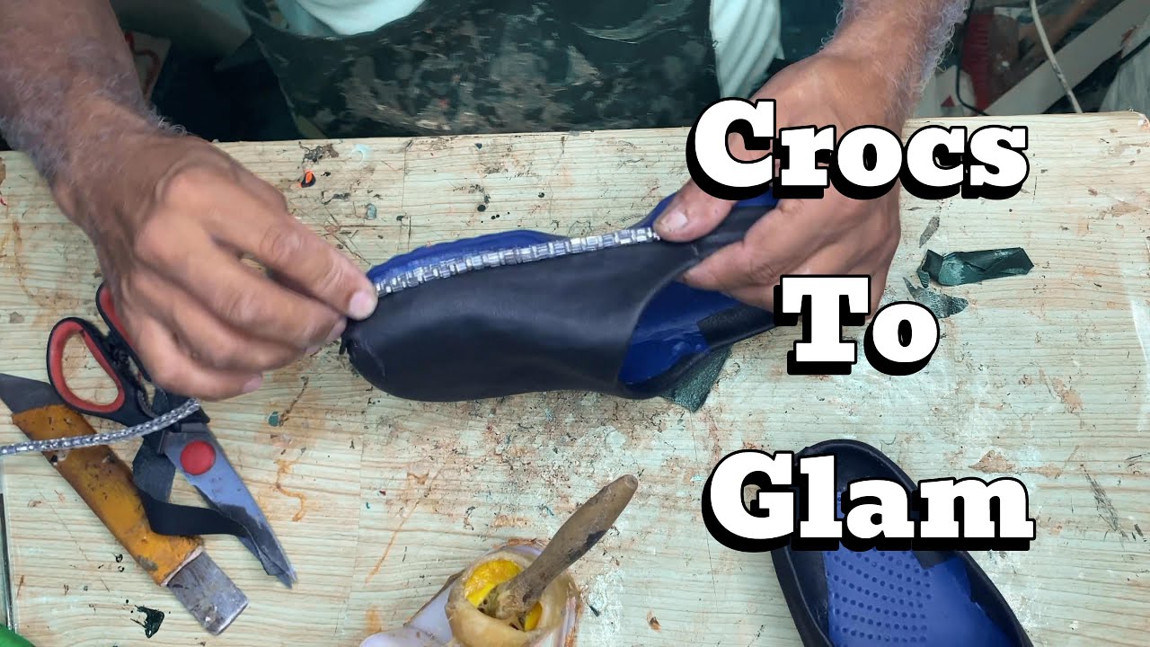 From Crocs to Glam Sandals | DIY Shoe Transformation - YouTube
