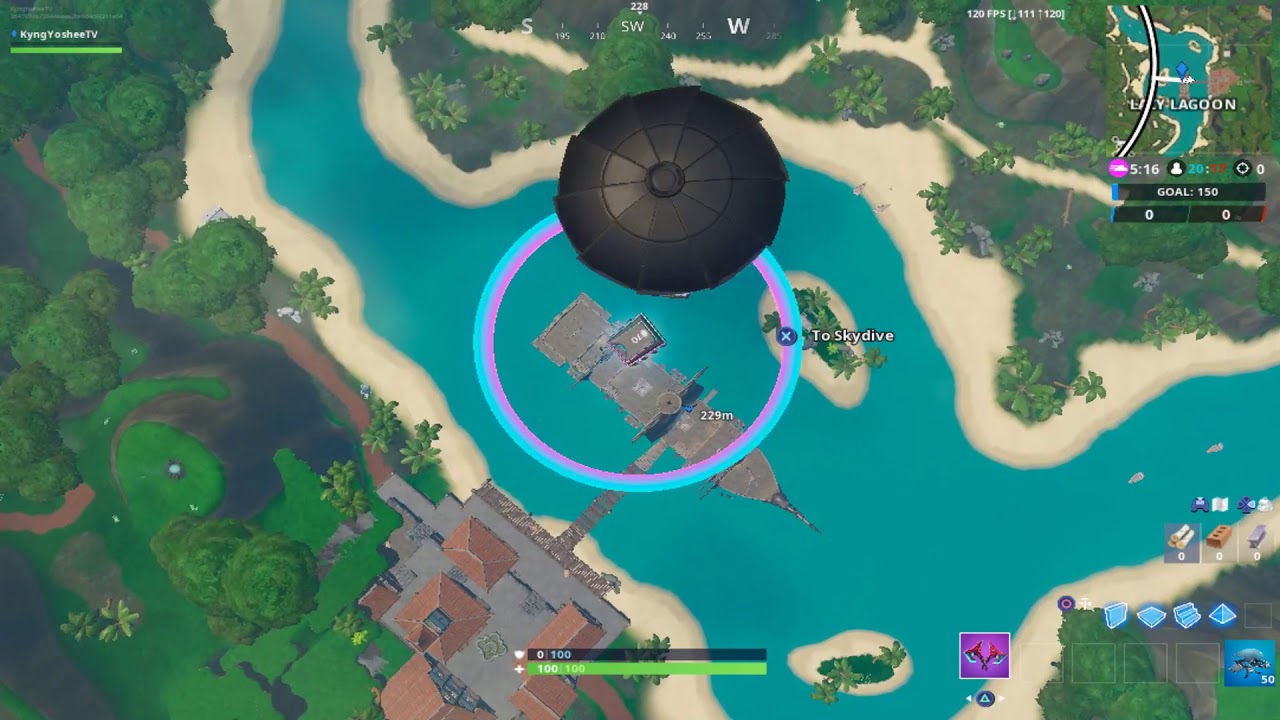 Fortbyte 70 Accessible by skydiving through the rings above Lazy Lagoon ...