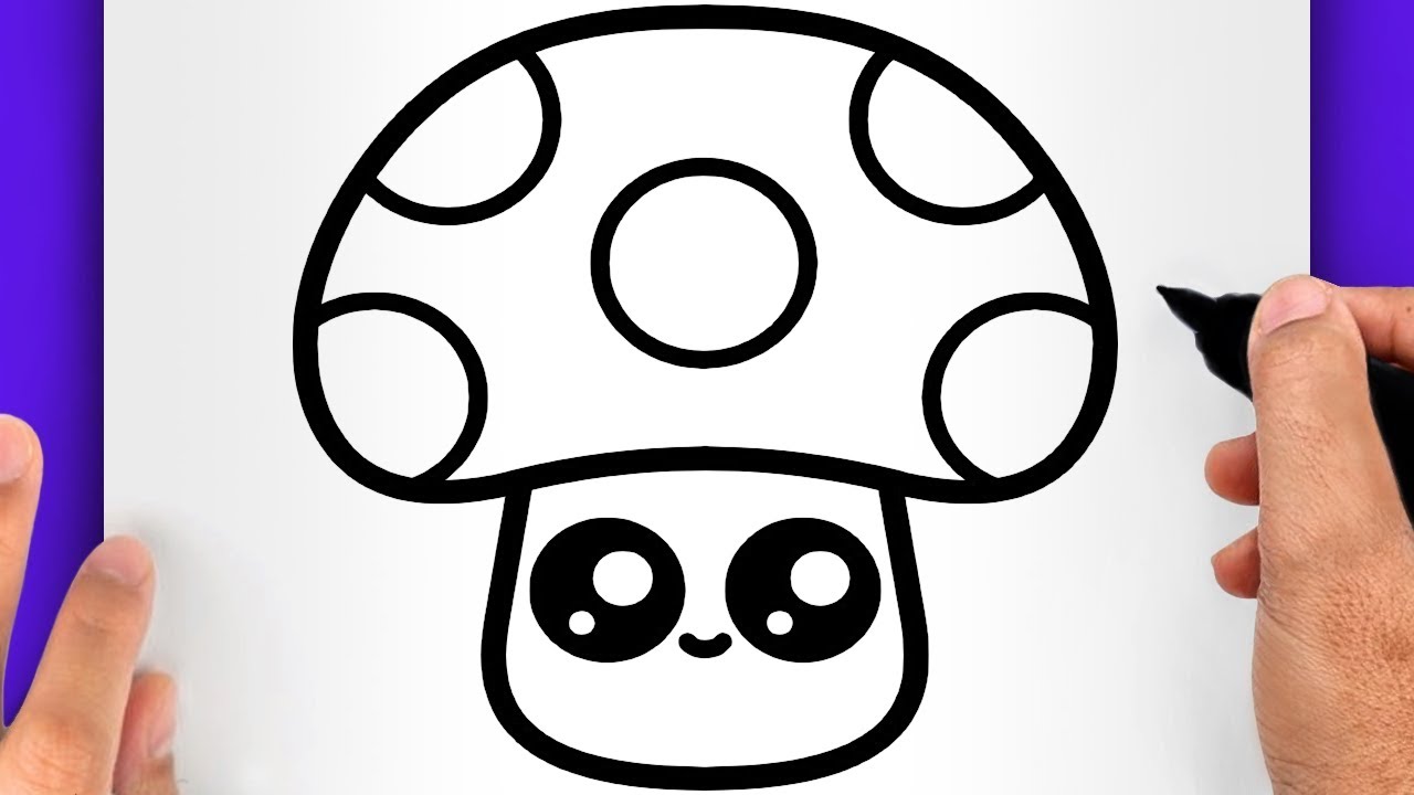 TROP FACILE ! DESSIN DE CHAMPIGNON KAWAII POUR DÉBUTANT ! - YouTube