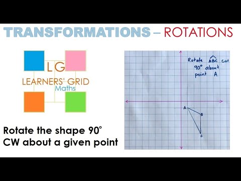 ROTATIONS (rotating a shape 90 degrees CW about a given point) - YouTube