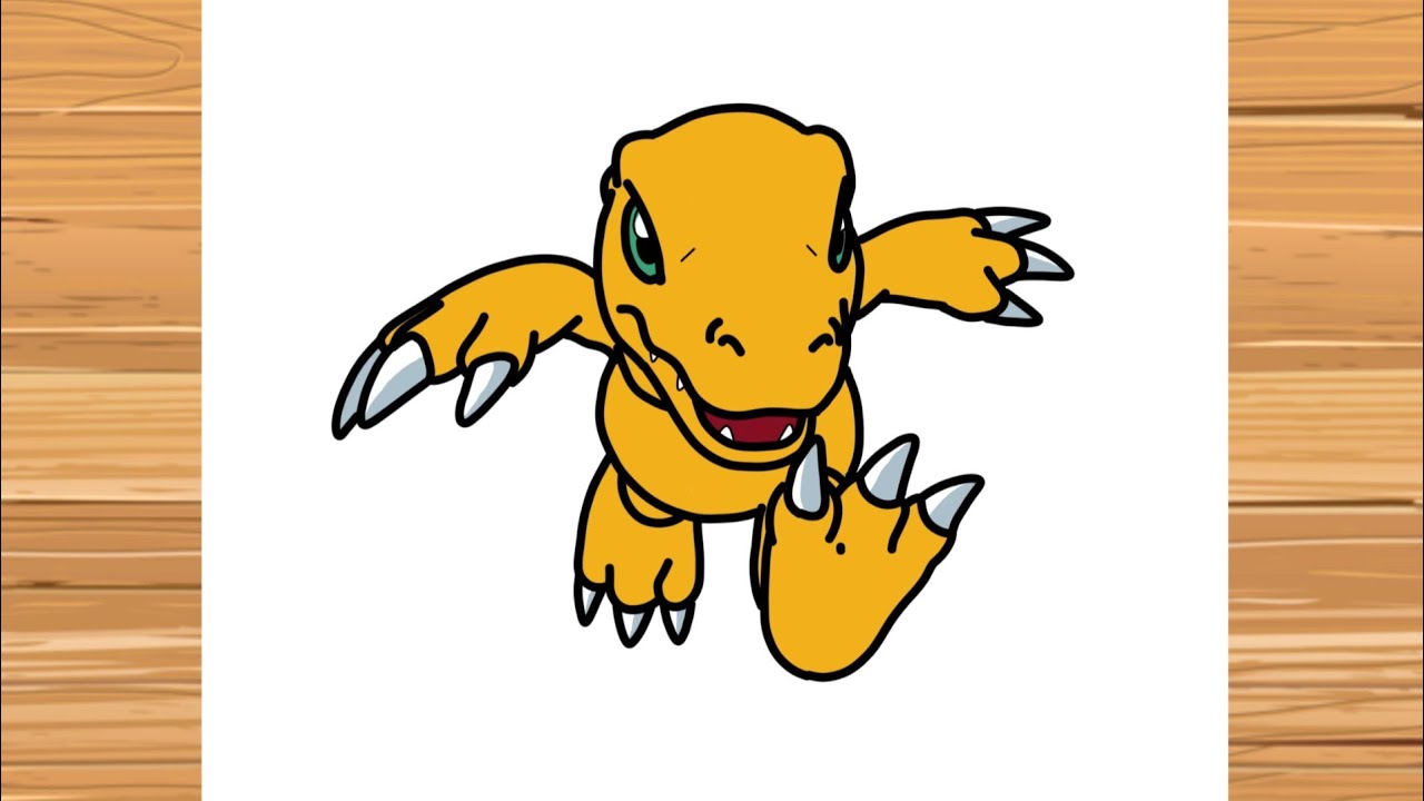 como desenhar o agumon digimon - YouTube