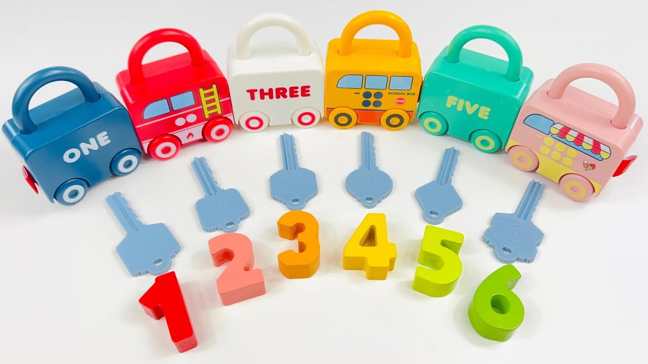 Learn Vehicles and Numbers | Locks with Matching Keys | Preschool ...