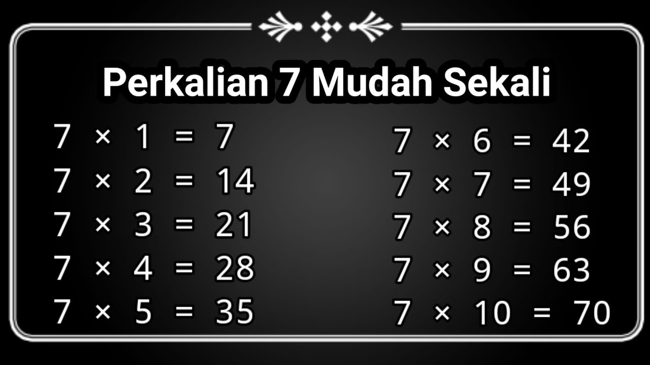 Matematika || Cara Menghitung Perkalian 7 Mudah Sekali Tanpa Menghafal ...