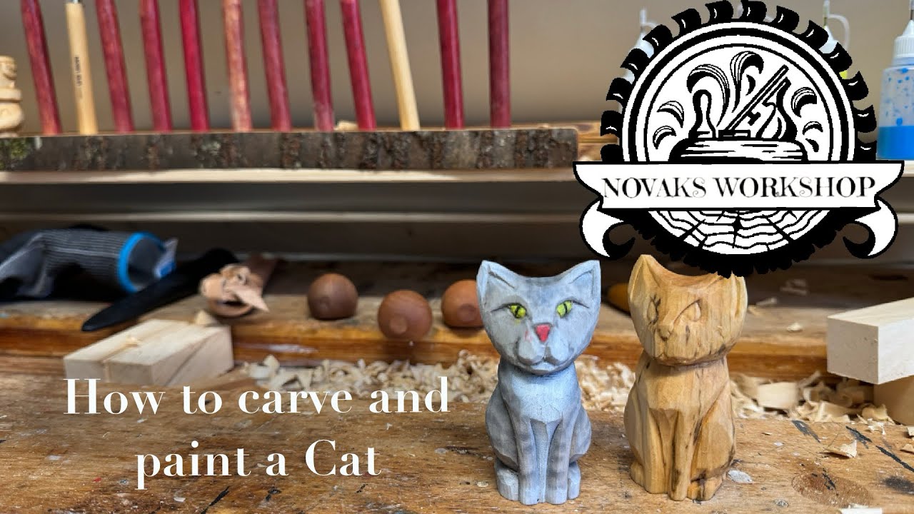 How to carve a cat / Novaks workshop woodcarving tutorial - YouTube