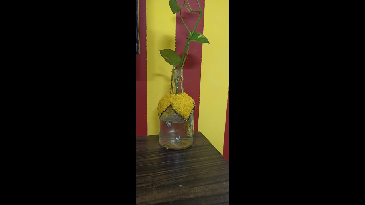 Waste Glass Bottle Decorative Idea | DIY Bottle | Art & Craft | Glass ...