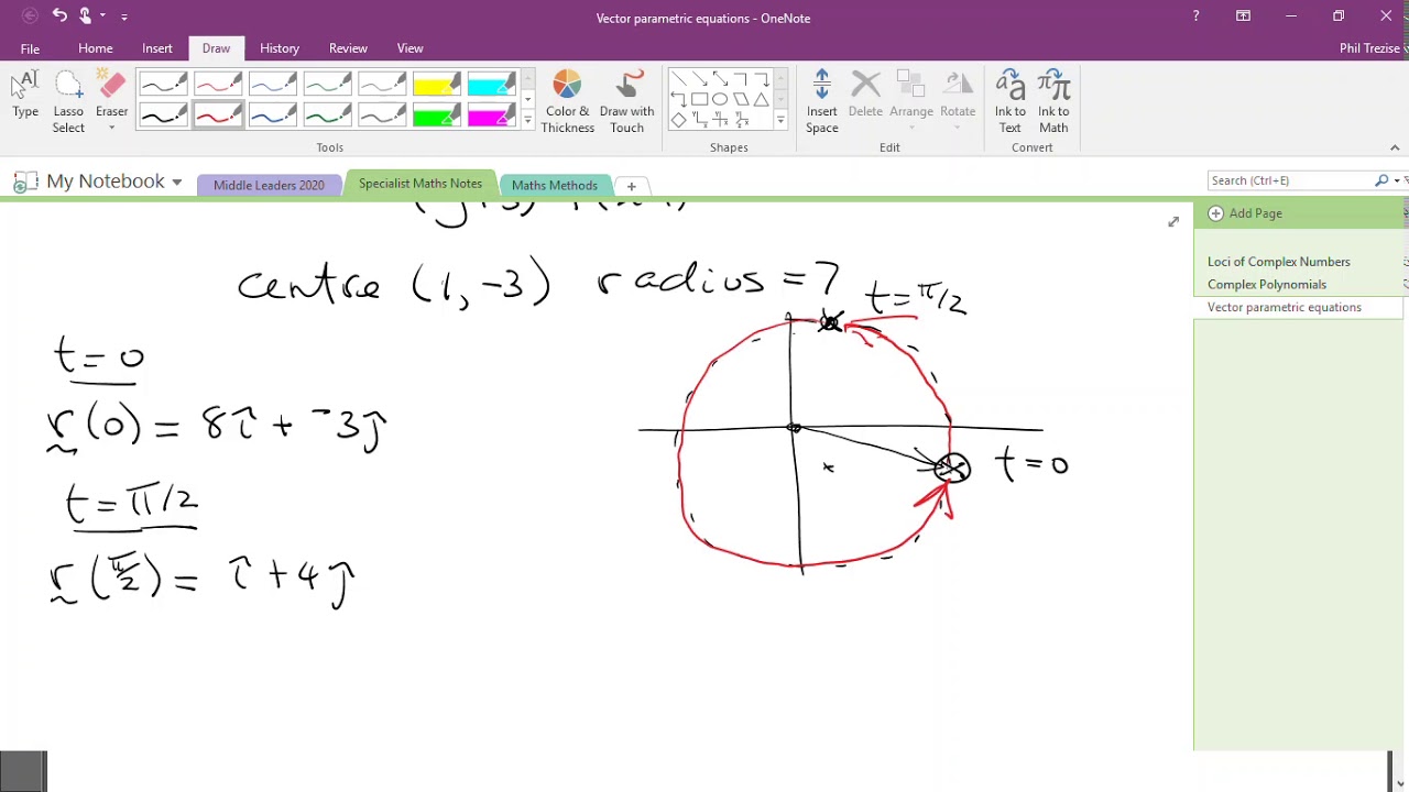 Vector parametric equation of a circle - YouTube
