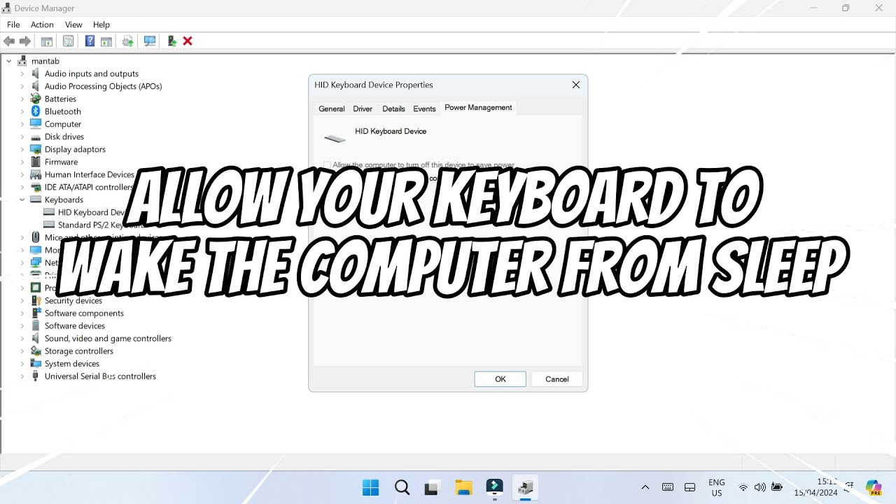 How to Allow Your Keyboard to Wake the Computer from Sleep - YouTube