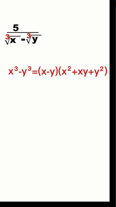 How to Rationalize the Denominator ( two cube roots) - YouTube