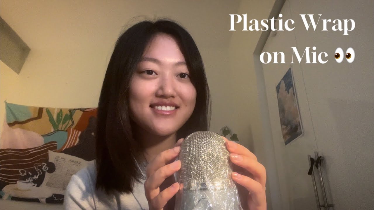 ASMR Touching Plastic Wrap on Mic 🌻 (Intense) - YouTube
