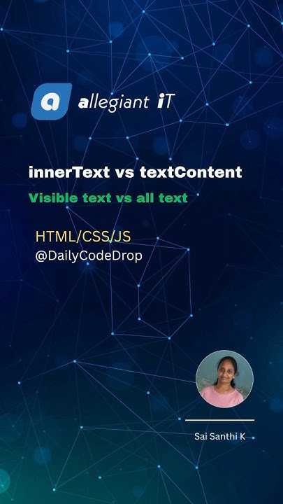 Inner text vs Text content (HTML/css/JS) - YouTube