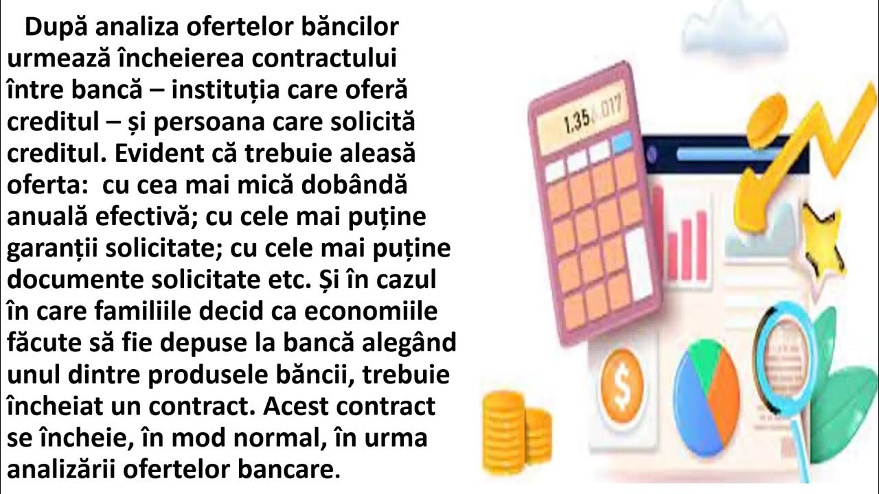 Alegerea ofertei bancare (termeni ai contractului, dobanda,comisioane ...