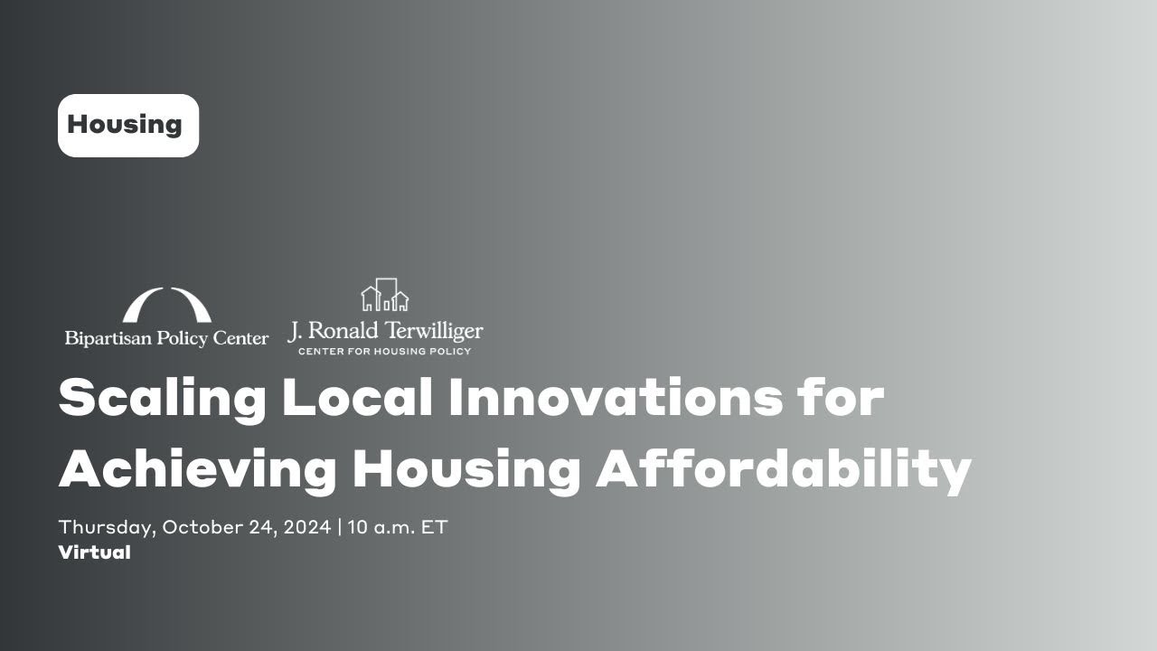 Scaling Local Innovations for Achieving Housing Affordability - YouTube