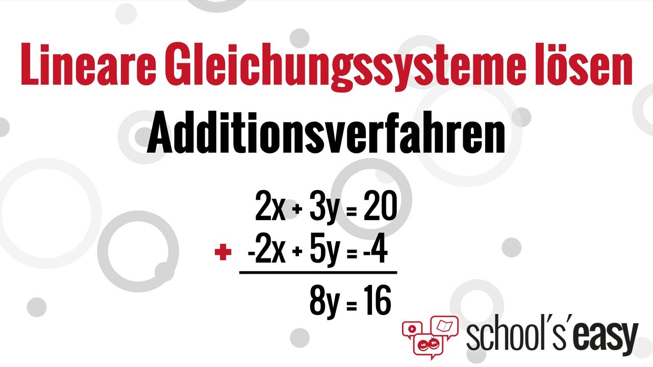 Additionsverfahren – Lineare Gleichungssysteme lösen - YouTube