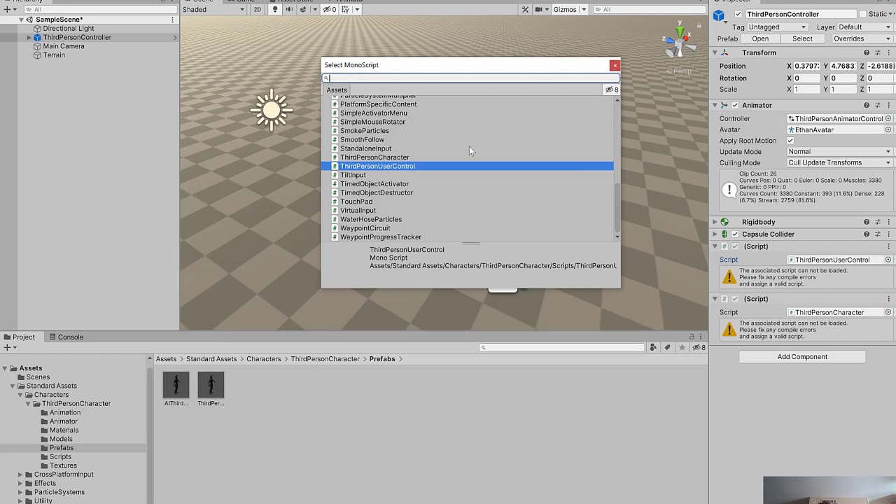 3rd Person Camera into Unity - YouTube