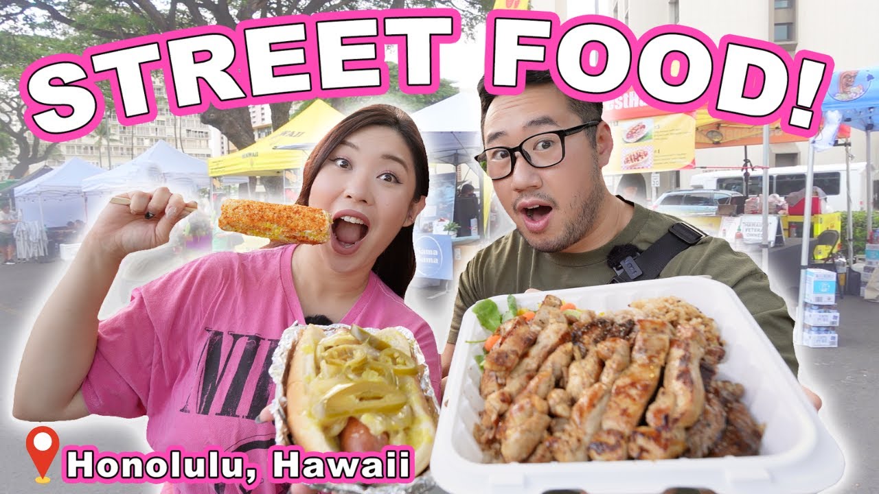 Street Food in Hawaii! || [Oahu, Hawaii] Night Market Food Tour! - YouTube