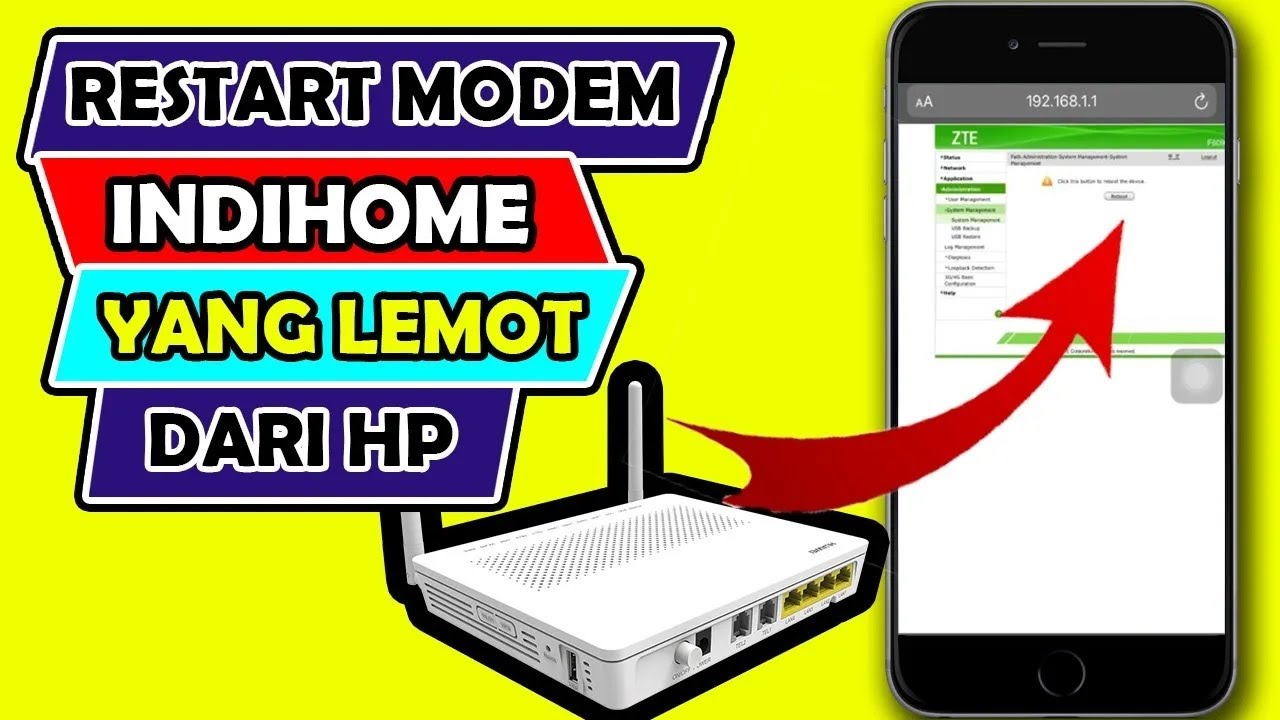 CARA RESTART MODEM INDIHOME LEMOT DARI HP TERBARU | Restart your Modem ...
